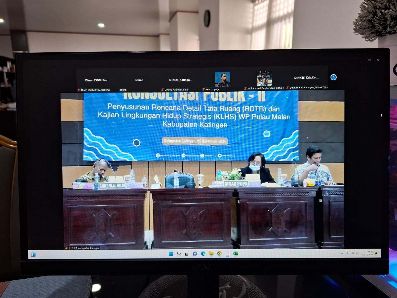 Dinas ESDM Provinsi Kalimantan Tengah mengikuti Rapat Konsultasi Publik II RDTR dan KLHS RDTR WP ...