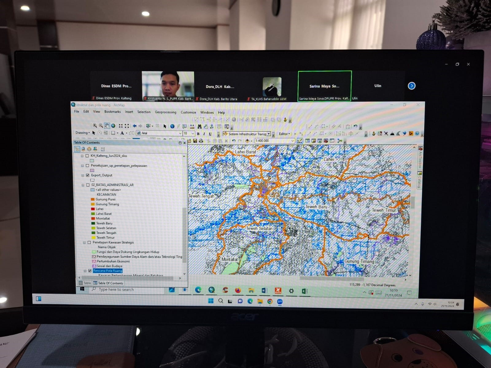 Dinas ESDM Provinsi Kalimantan Tengah mengikuti Rapat Revisi RTRW Kab ...