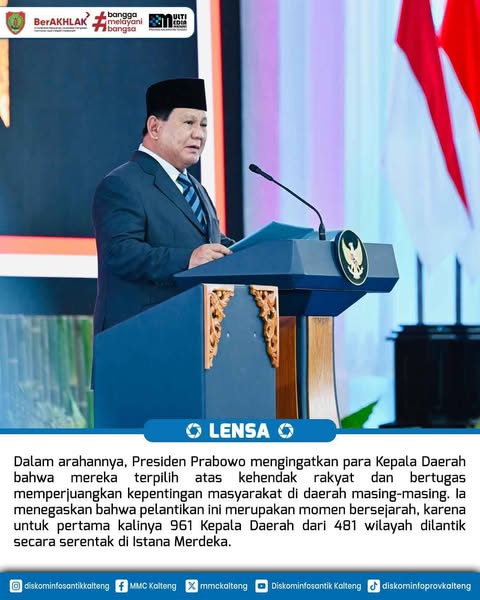 H. Agustiar Sabran dan H. Edy Pratowo Resmi Dilantik sebagai Gubernur ...