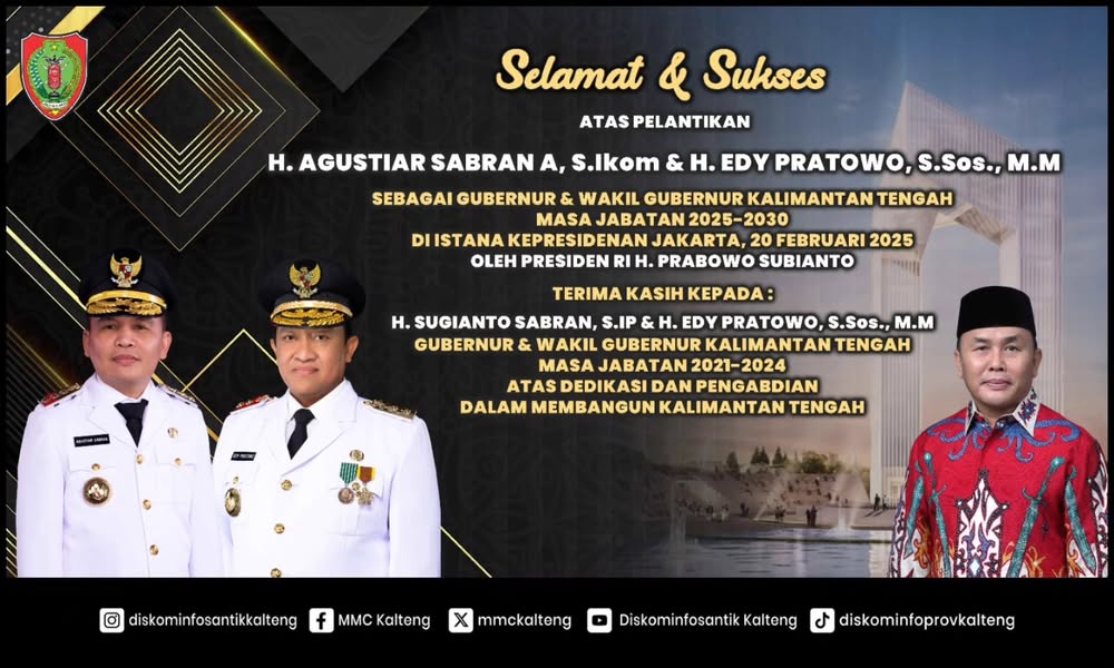Keluarga Besar Dinas Esdm Prov. Kalteng Mengucapkan : Selamat dan Sukses Atas pelantikan ...