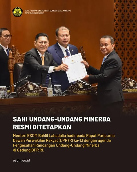 PENGESAHAN RUU MINERBA UNTUK PERTAMBANGAN BERKELANJUTAN - Dinas Energi dan Sumber Daya Mineral