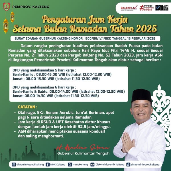 PENGATURAN JAM KERJA ASN SELAMA BULAN RAMADAN 2025 Dalam rangka meningkatkan kualitas ...